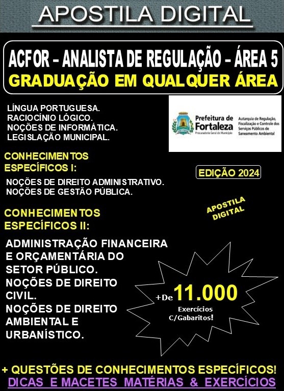 Apostila ACFOR - Analista de Regulação - GRADUAÇÃO em QUALQUE ÁREA ...