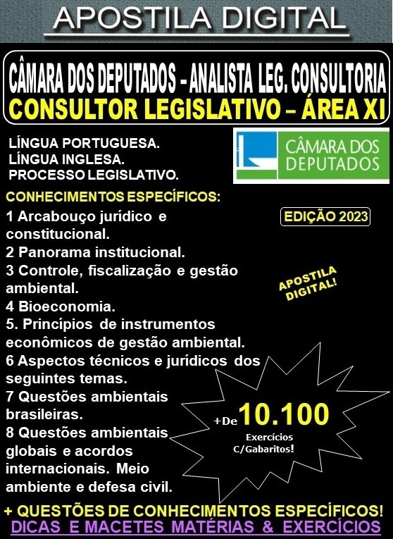 Apostila Câmara dos Deputados - Consultor Legisl. Área XI - Teoria + 10 ...