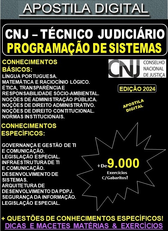 Apostila CNJ - TÉCNICO Judiciário - PROGRAMAÇÃO de SISTEMAS - Teoria ...