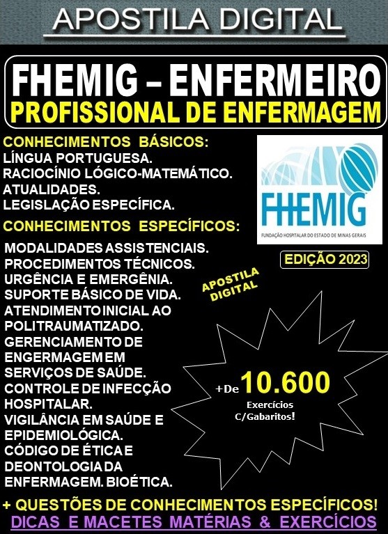 Apostila Fhemig Profissional De Enfermagem Enfermeiro Teoria 10
