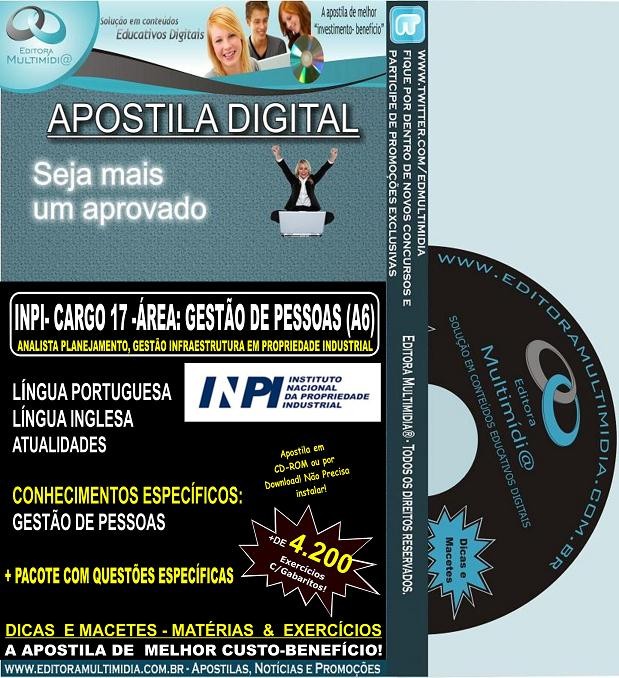 Apostila INPI - CARGO 17 - ÁREA: GESTÃO DE PESSOAS (A6) - Teoria + 4. ...