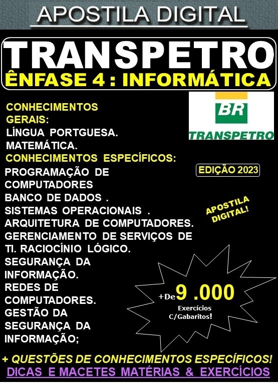 Apostila TRANSPETRO - TÉCNICO de INFORMÁTICA - Teoria + 9.000 ...